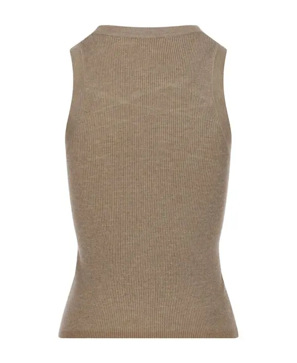 Brunello Cucinelli Sleeveless Ribbed Knit Vest