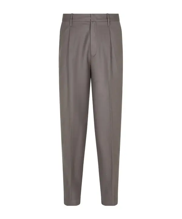 Emporio Armani Stretch-twill Trousers - Gray