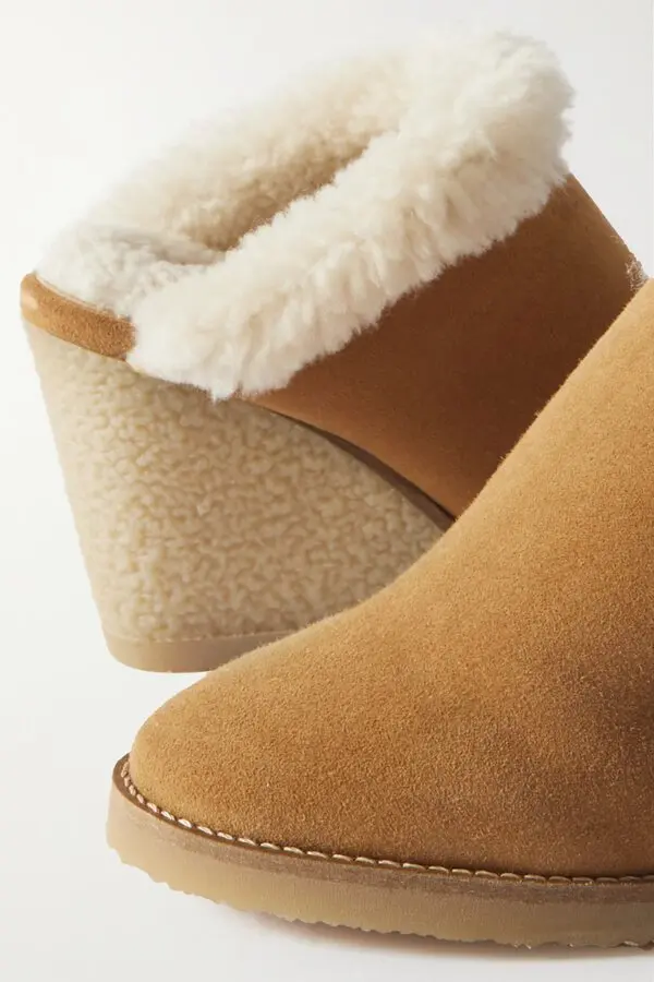 Isabel Marant Étoile Shearling Wedge Mules