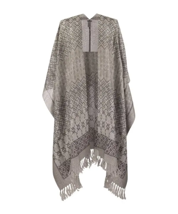 Brunello Cucinelli Ethnic Print Fringed Poncho