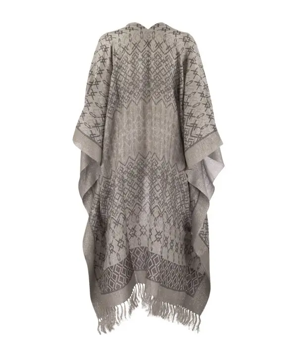 Brunello Cucinelli Ethnic Print Fringed Poncho