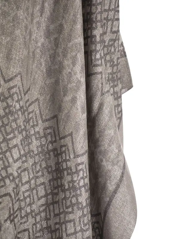 Brunello Cucinelli Ethnic Print Fringed Poncho