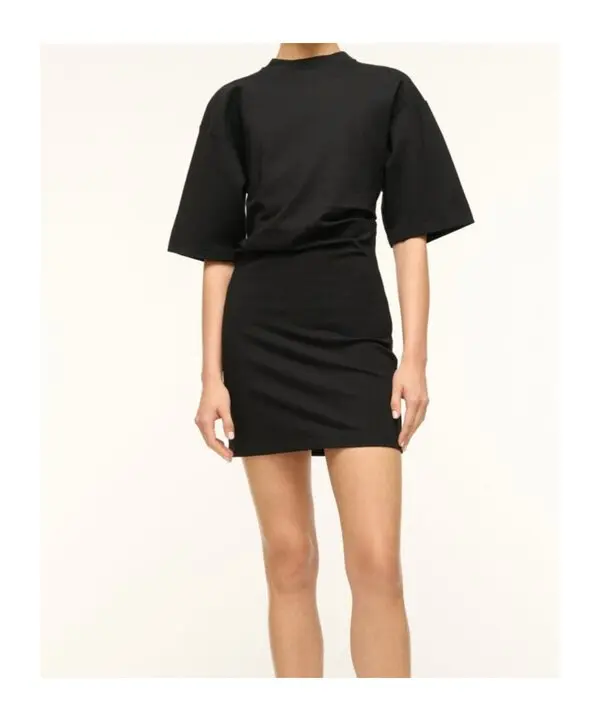 Staud Truman Dress Wide Sleeves & Gathered Waist