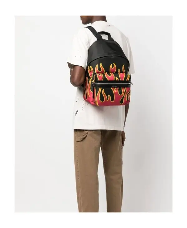 Palm Angels Flames Print Backpack