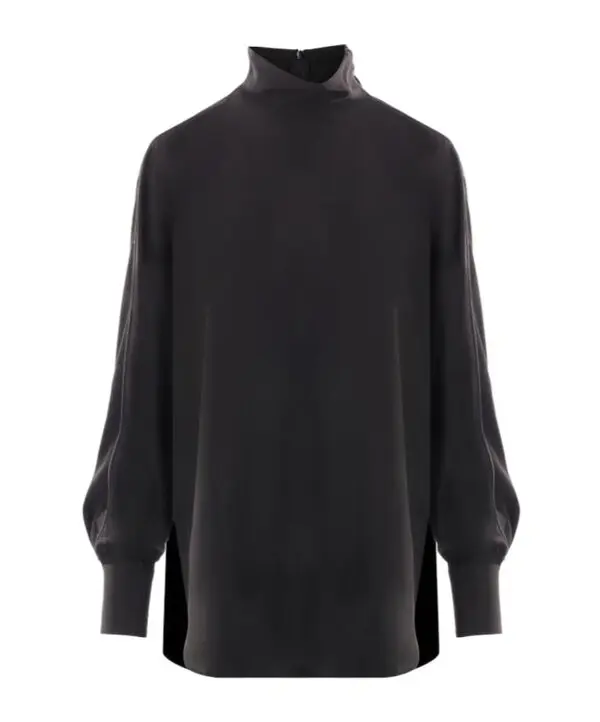 Brunello Cucinelli High-neck Silk Blouse