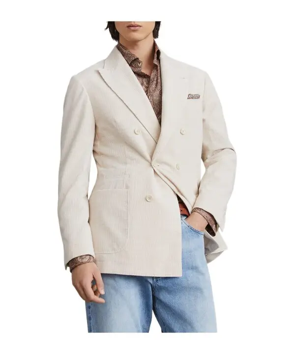 Brunello Cucinelli Corduroy Double Breasted Deconstructed Blazer