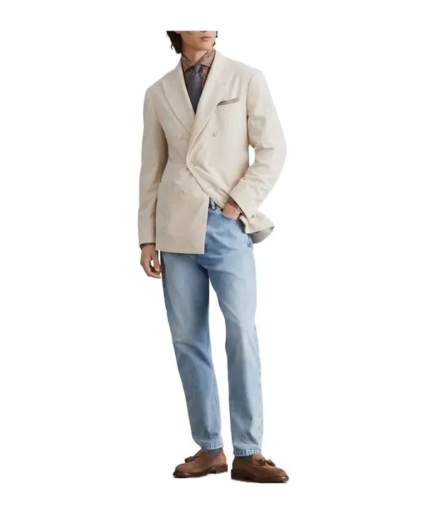 Brunello Cucinelli Corduroy Double Breasted Deconstructed Blazer