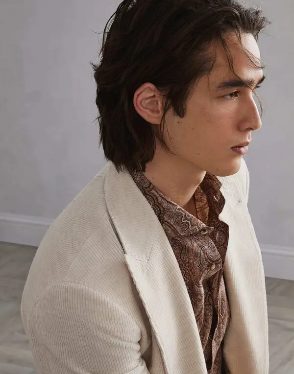 Brunello Cucinelli Corduroy Double Breasted Deconstructed Blazer