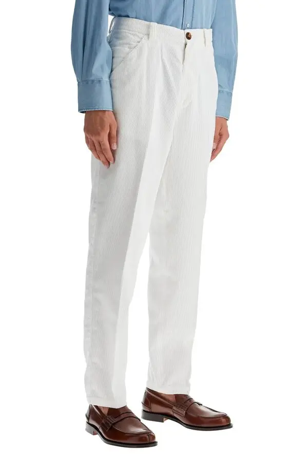 Brunello Cucinelli Leisure-fit Corduroy Trousers - White