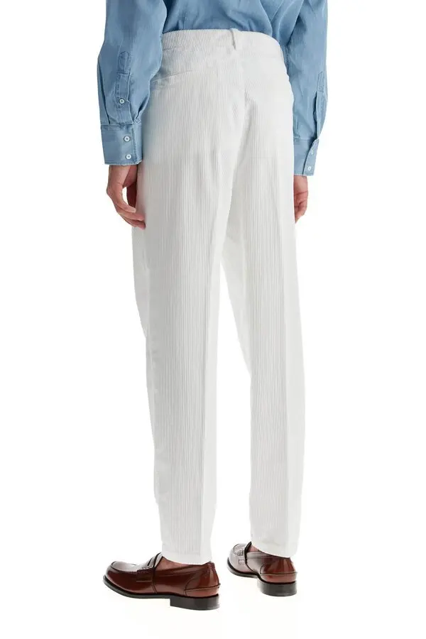 Brunello Cucinelli Leisure-fit Corduroy Trousers - White