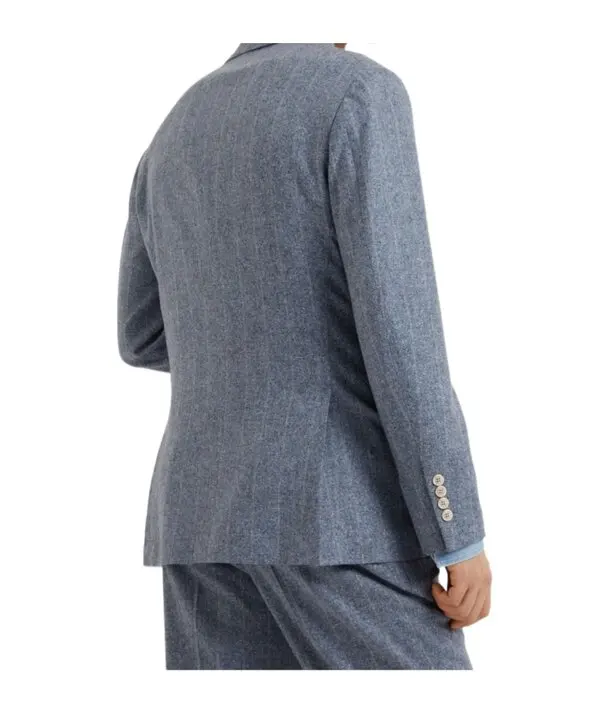 Brunello Cucinelli Chalk Striped Flannel Blazer