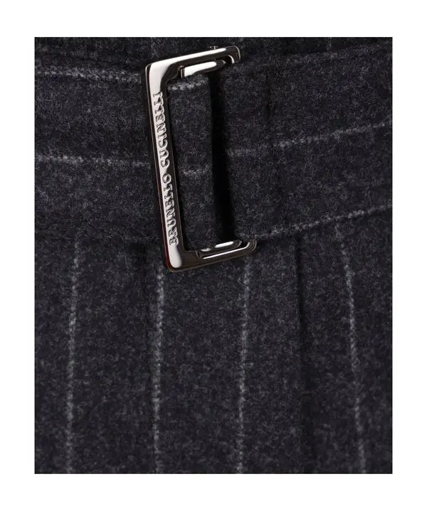 Brunello Cucinelli Striped Belted Trousers