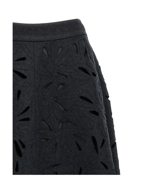 Brunello Cucinelli Openwork Midi Skirt