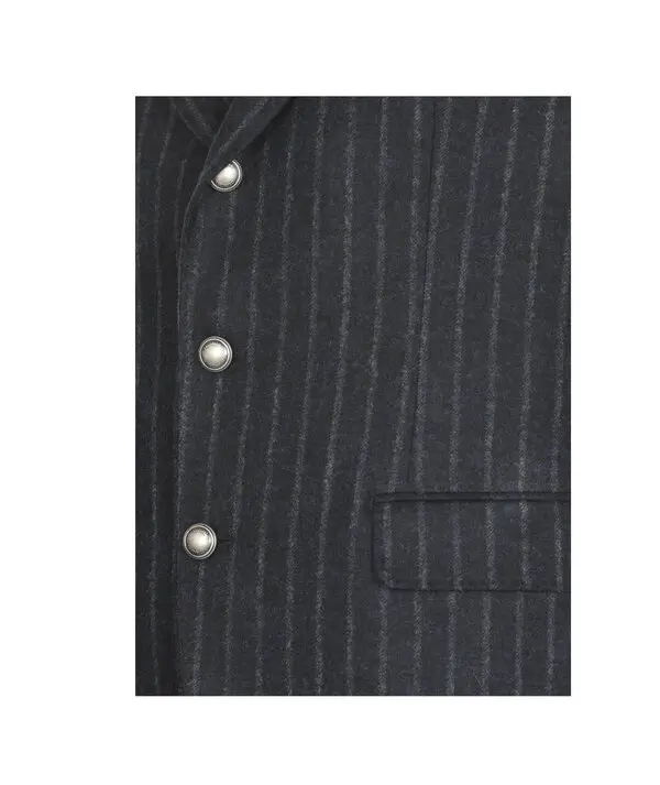 Brunello Cucinelli Single-breasted Striped Tailored Blazer