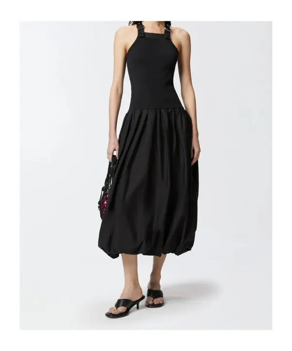 Pinko Balloon Hem Midi Dress With Racer Back