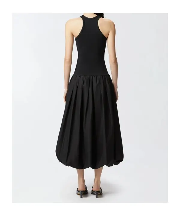 Pinko Balloon Hem Midi Dress With Racer Back
