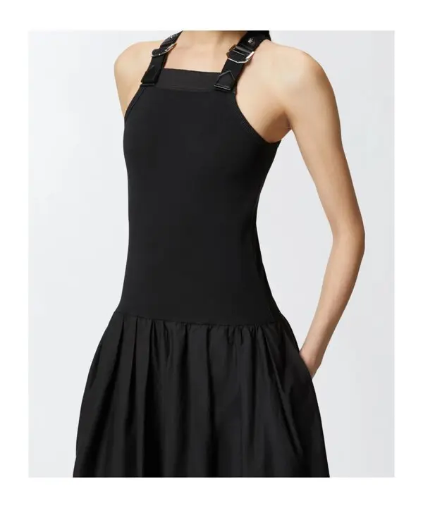 Pinko Balloon Hem Midi Dress With Racer Back