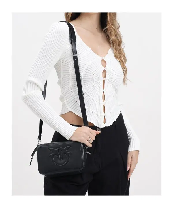 Pinko Slim-fit Ribbed Cardigan With Ray Motif