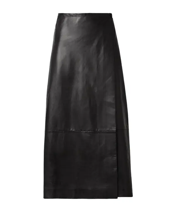 Khaite Panelled Wrap Midi Skirt - Black