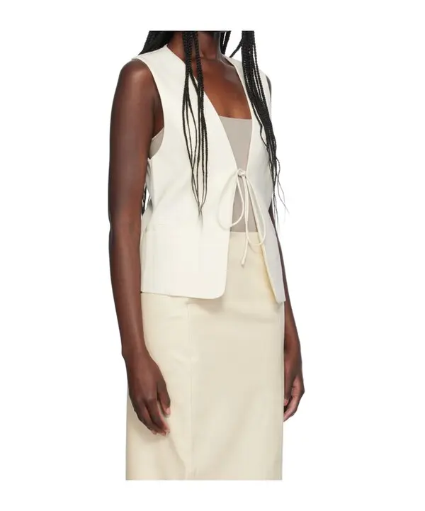 ST. AGNI Off-white Rouleau Vest