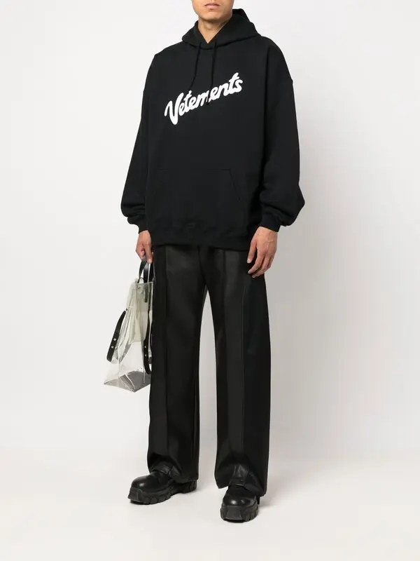 Vetements Logo Drawstring Hoodie