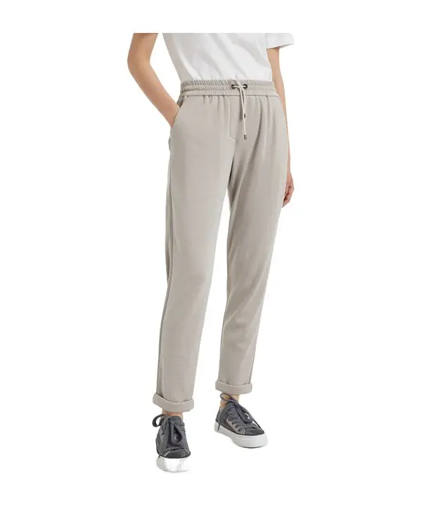 Brunello Cucinelli Precious Stripe Cotton-silk Trousers