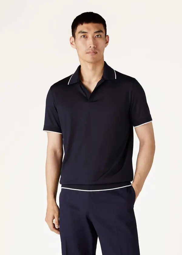Loro Piana Waitaki Polo-collar T-shirt
