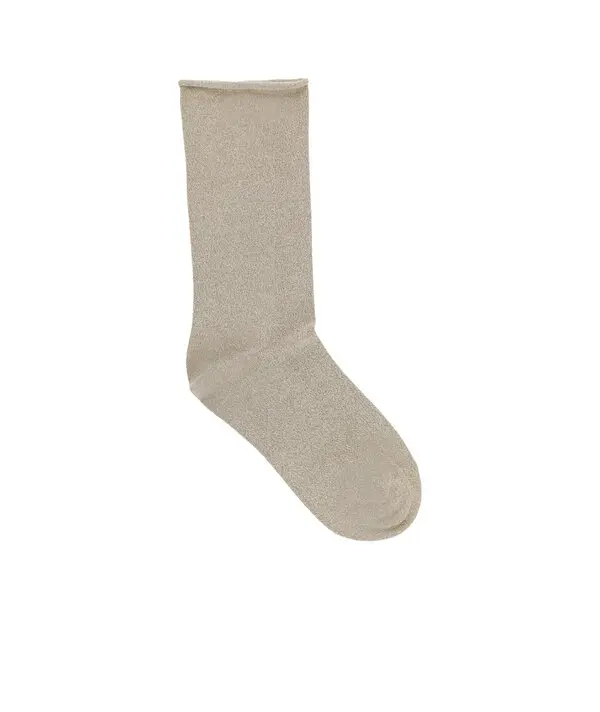 Brunello Cucinelli Metallic Knit Crew Socks - Nude