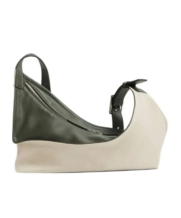 Bottega Veneta Small Zigzag Shoulder Bag - Blank Cloth Color/crocodile Color