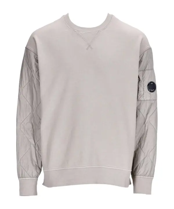 C.P. COMPANY Quilted-panel Jersey-fleece Sweatshirt