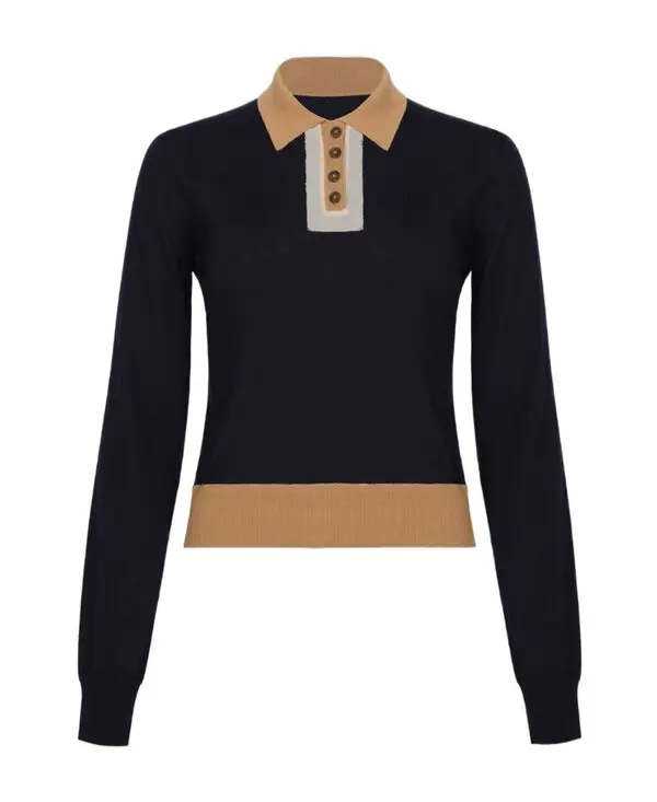 MAISON MARGIELA Color-block Buttoned Polo Shirt