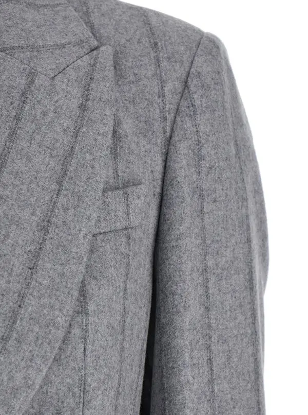 Brunello Cucinelli Striped Cropped Flannel Blazer