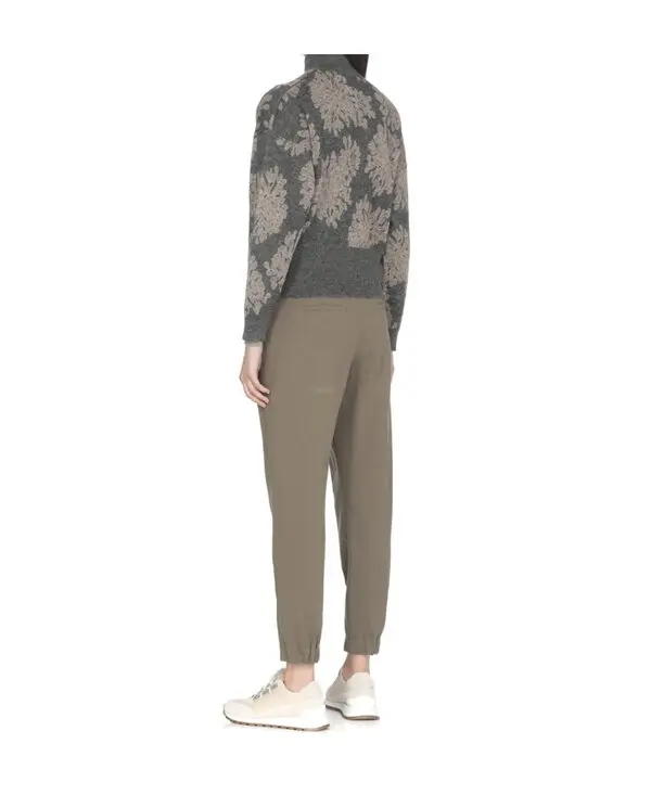 Brunello Cucinelli High-waisted Trousers With Bead Embellishment