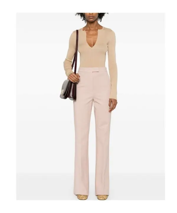 Max Mara V-neck Ribbed-knit Long-sleeve Top