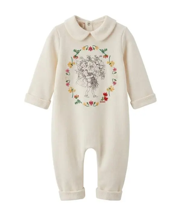 Gucci Peter Pan Collar Logo Jumpsuit - White