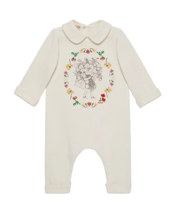 Gucci Peter Pan Collar Logo Jumpsuit - White
