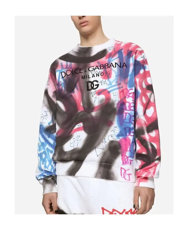 Dolce & Gabbana Graffiti Print Cotton Sweatshirt