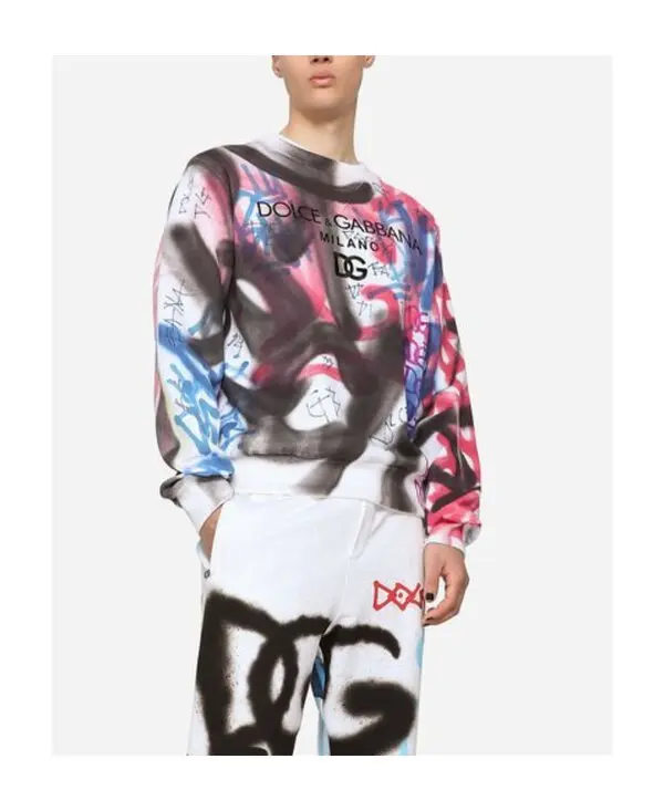 Dolce & Gabbana Graffiti Print Cotton Sweatshirt