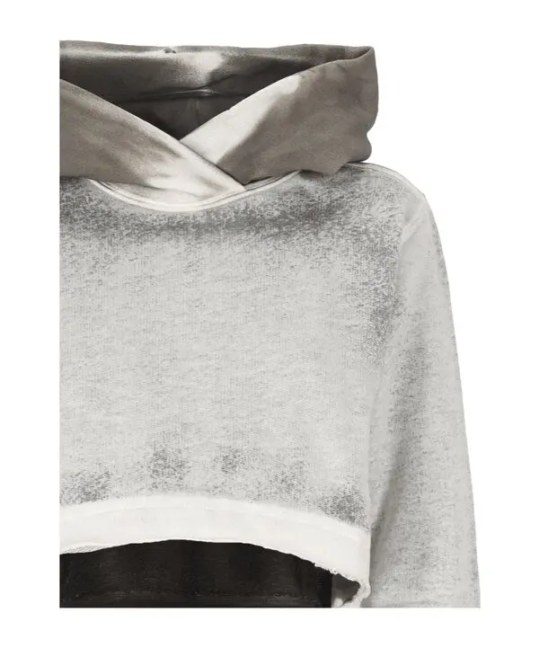 THOM KROM Cropped Hooded Sweater