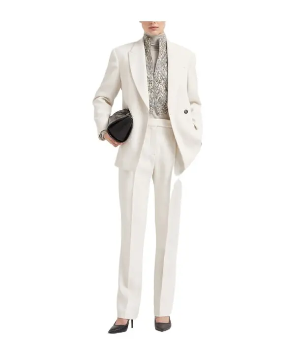 Brunello Cucinelli High Waist Pressed Crease Trousers