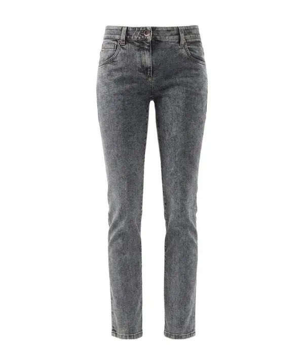 Brunello Cucinelli Five-pocket Zipper Jeans - Black