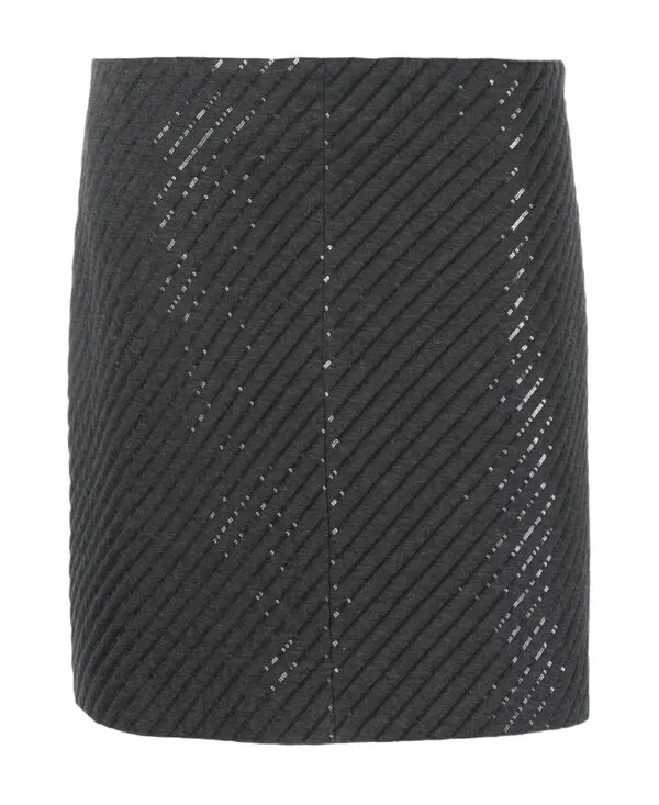 Brunello Cucinelli Sequin Embellished Quilted Mini Skirt