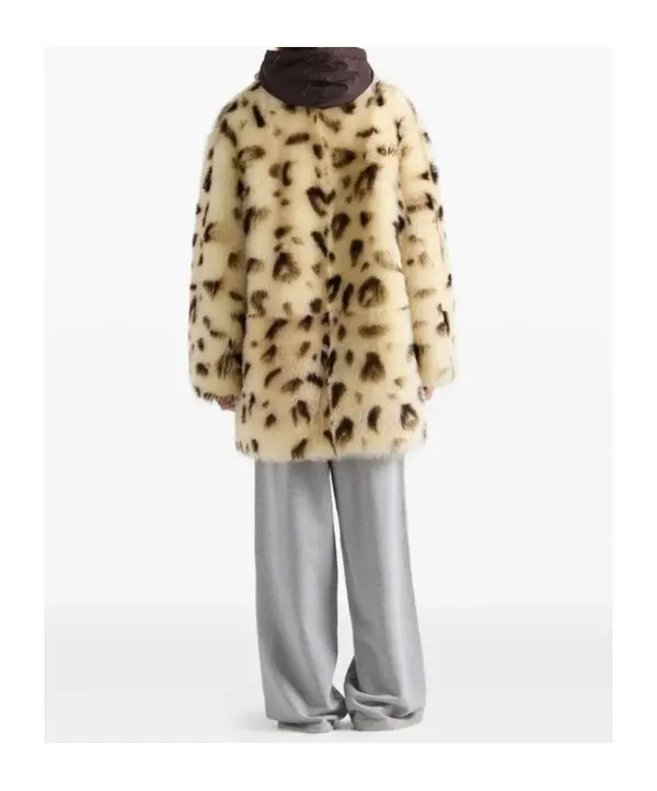 Prada Long Sleeve Fur Coat - Neutral