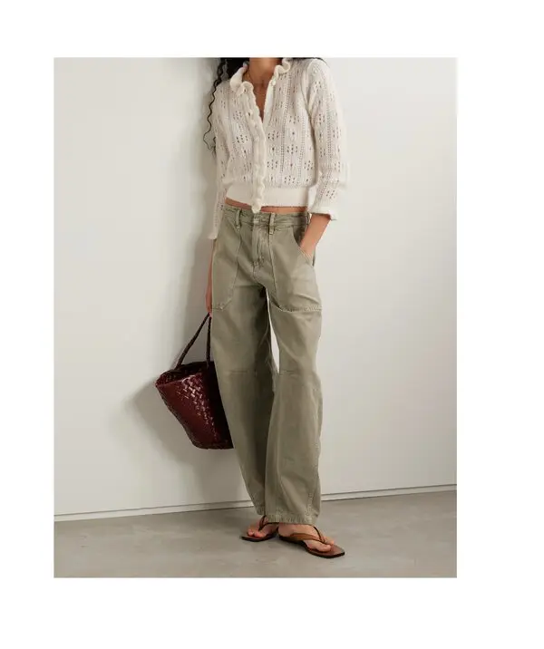 DÔEN Long Sleeve Cardigan With Ruffle Trim