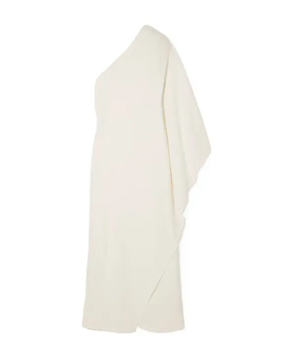 THE ROW Logo Single Shoulder Pendant Silk Dress - White