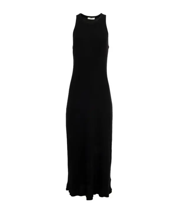 THE ROW Ribbed Knit Sleeveless Maxi Dress - Black