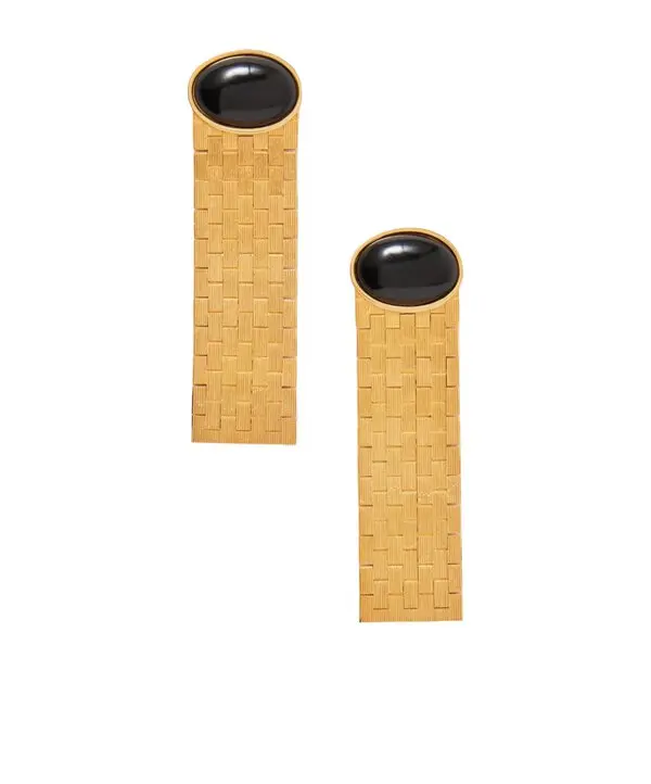 Khaite Chronos Drop Earrings - Golden