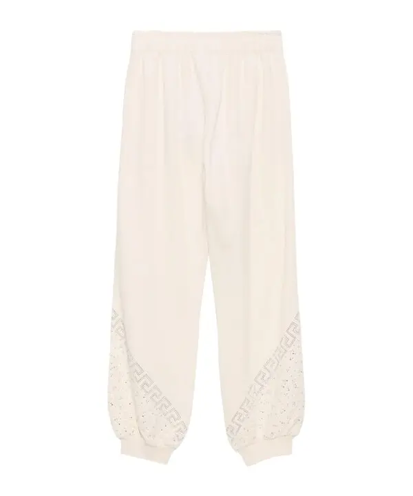 Versace Greca-embroidered Track Pants - White