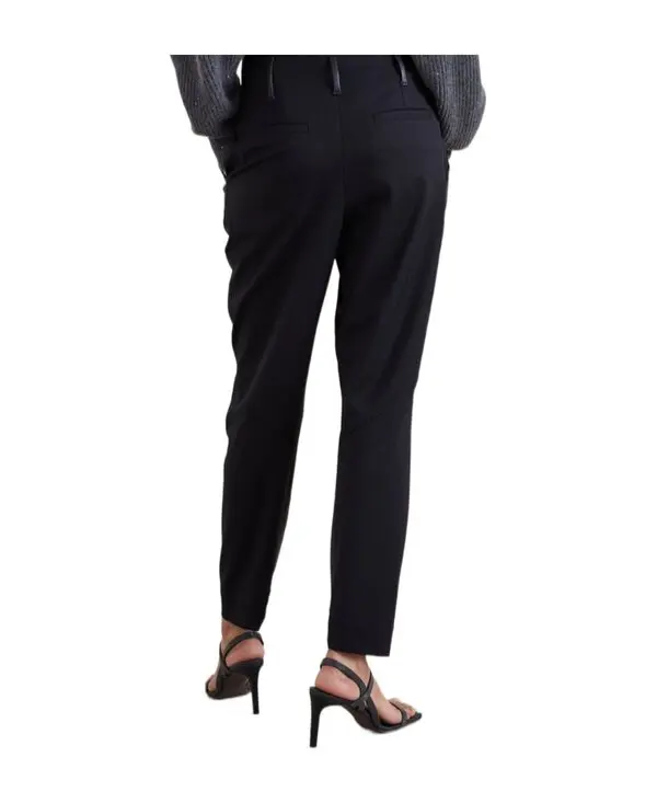 Brunello Cucinelli Paneled High Waist Tapered Leg Trousers