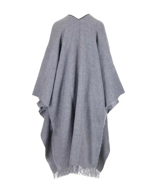 Brunello Cucinelli Monili Trim Fringed Knitted Poncho